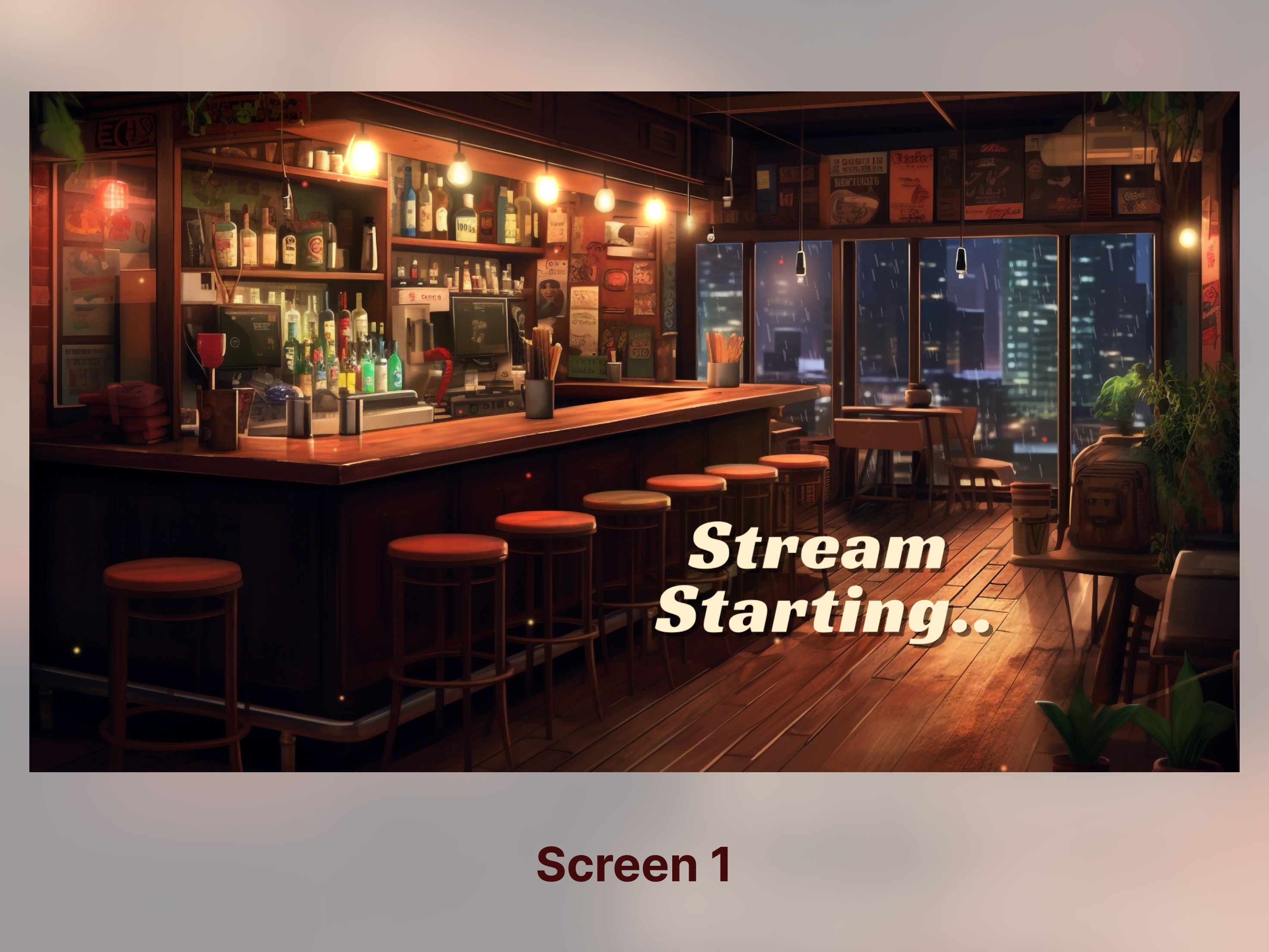 Animated Stream Pack Lofi Bar Twitch Stream Package Lofi Twitch Stream ...