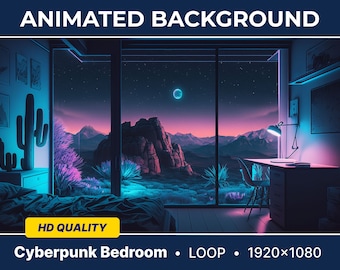 Animated Virtual Background Naure Twitch Overlay Looped Vtuber ...