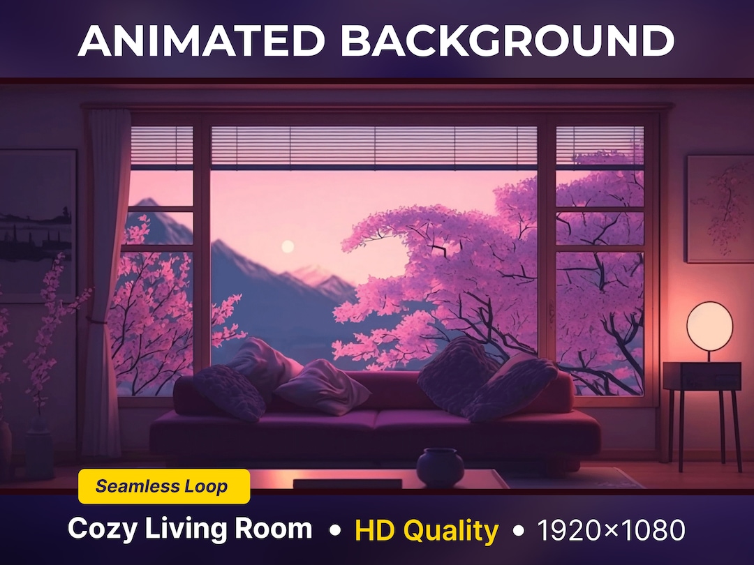 Animated Background Stream Screen Cozy Living Room Looped Vtuber ...