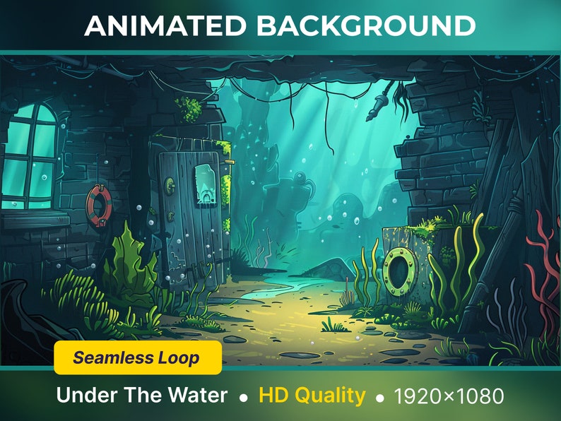 Animated Stream Screen Under the Sea Vtuber Background Twitch Streaming ...