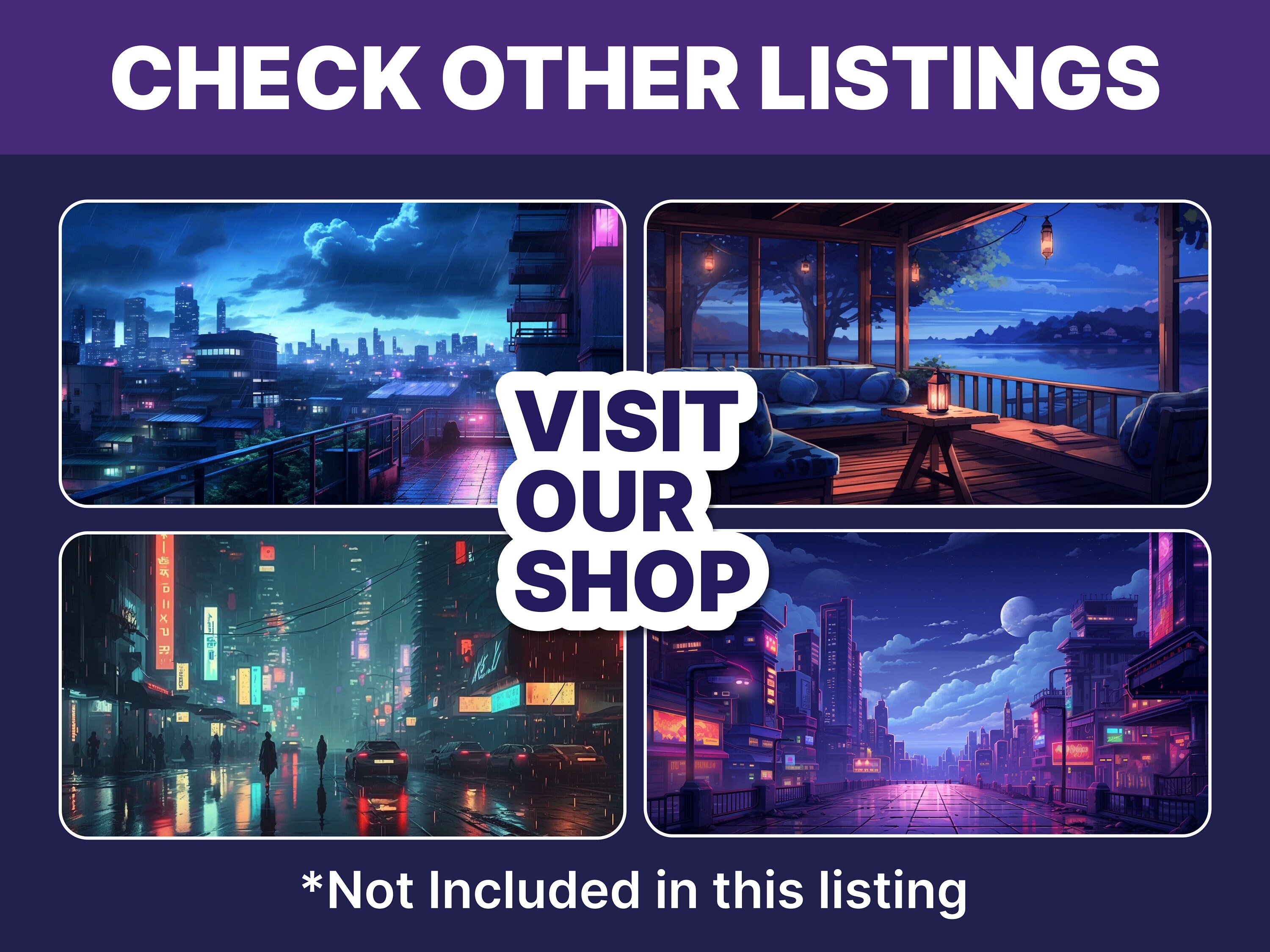 Animated Virtual Background Dreamy Night Twitch Overlay Looped - Etsy