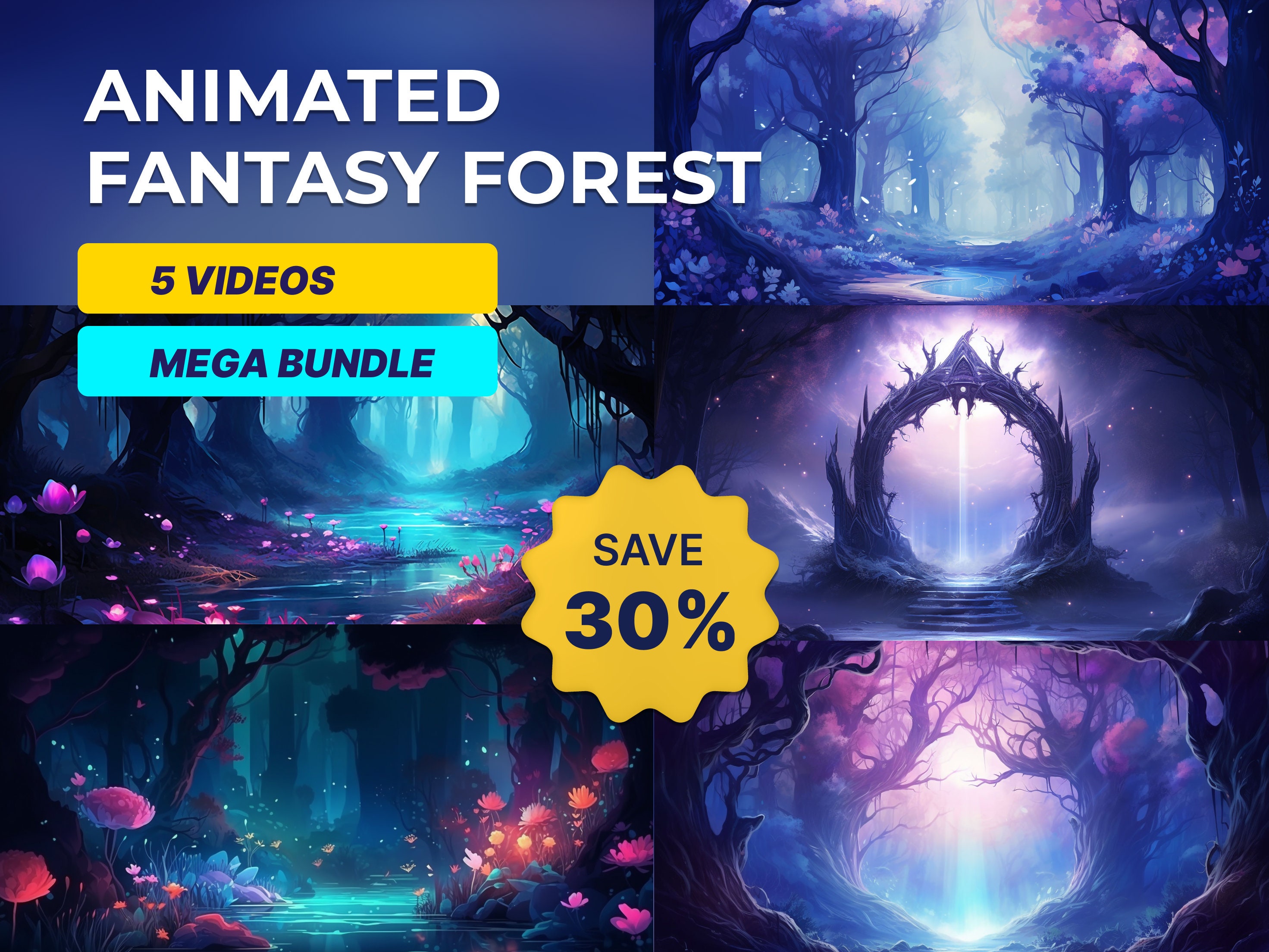 Animierte Fantasy Hintergrund Mega Bundle 5 Niedliche Fee Vtuber ...