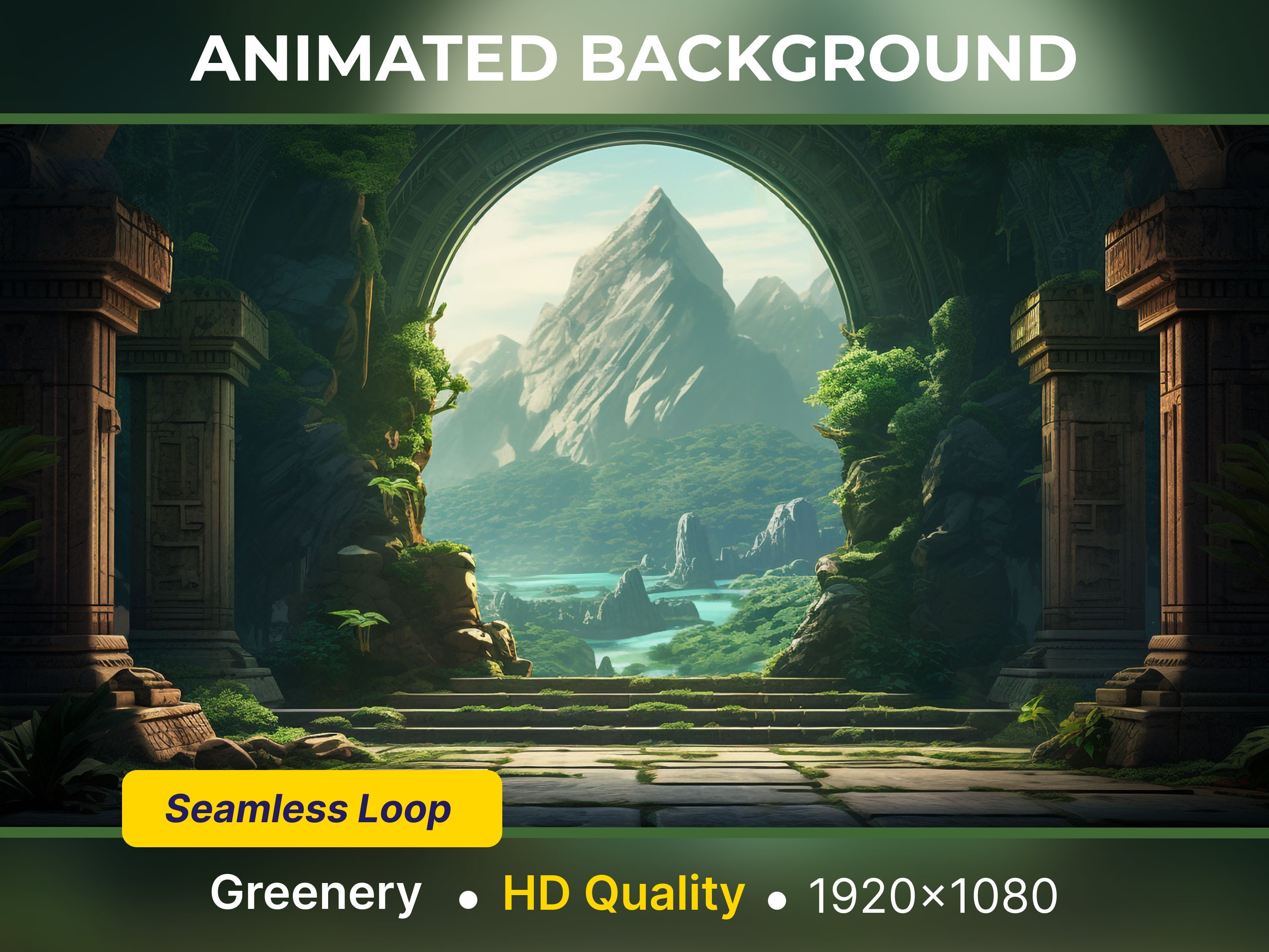 Animated Virtual Background Greenery Vtuber Background Twitch Stream ...