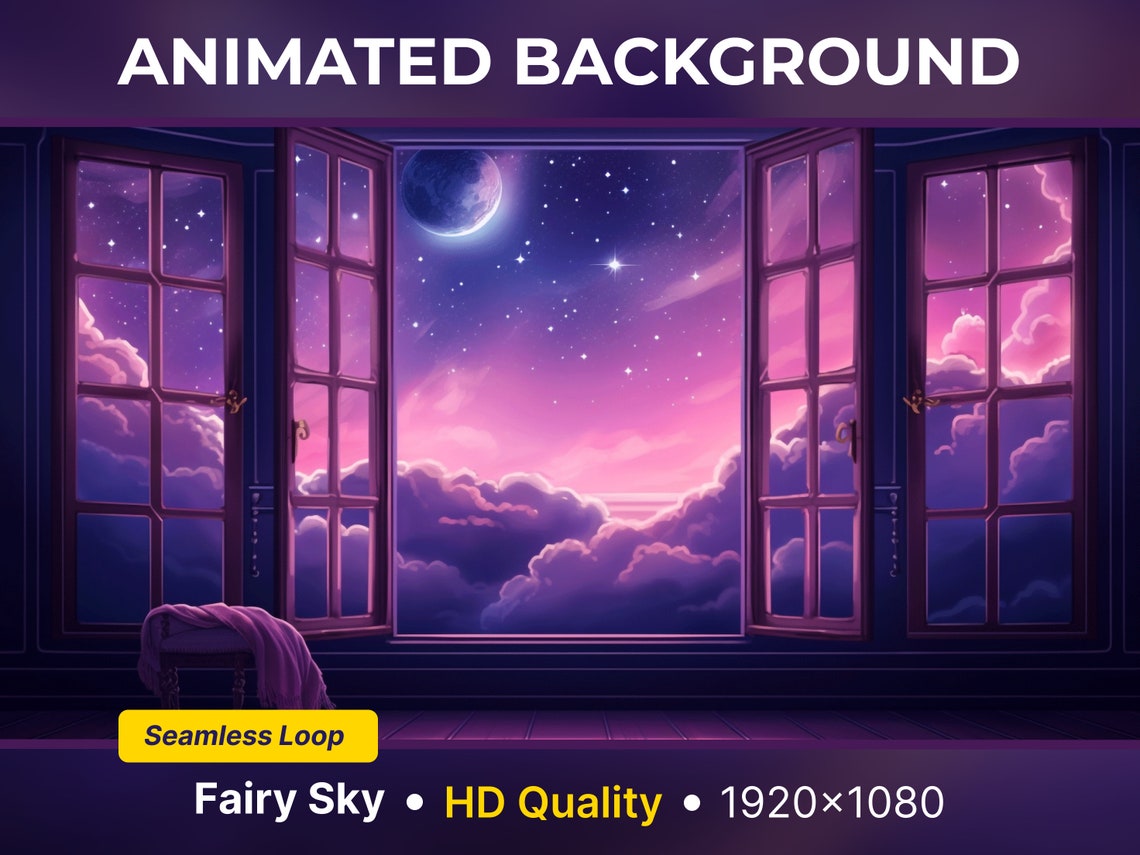 Animated Background Fairy Sky Animated Twitch Screen Looped - Etsy