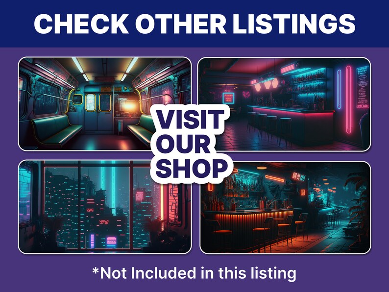 Animated Virtual Background Colorful Futuristic Cyberpunk Room - Etsy