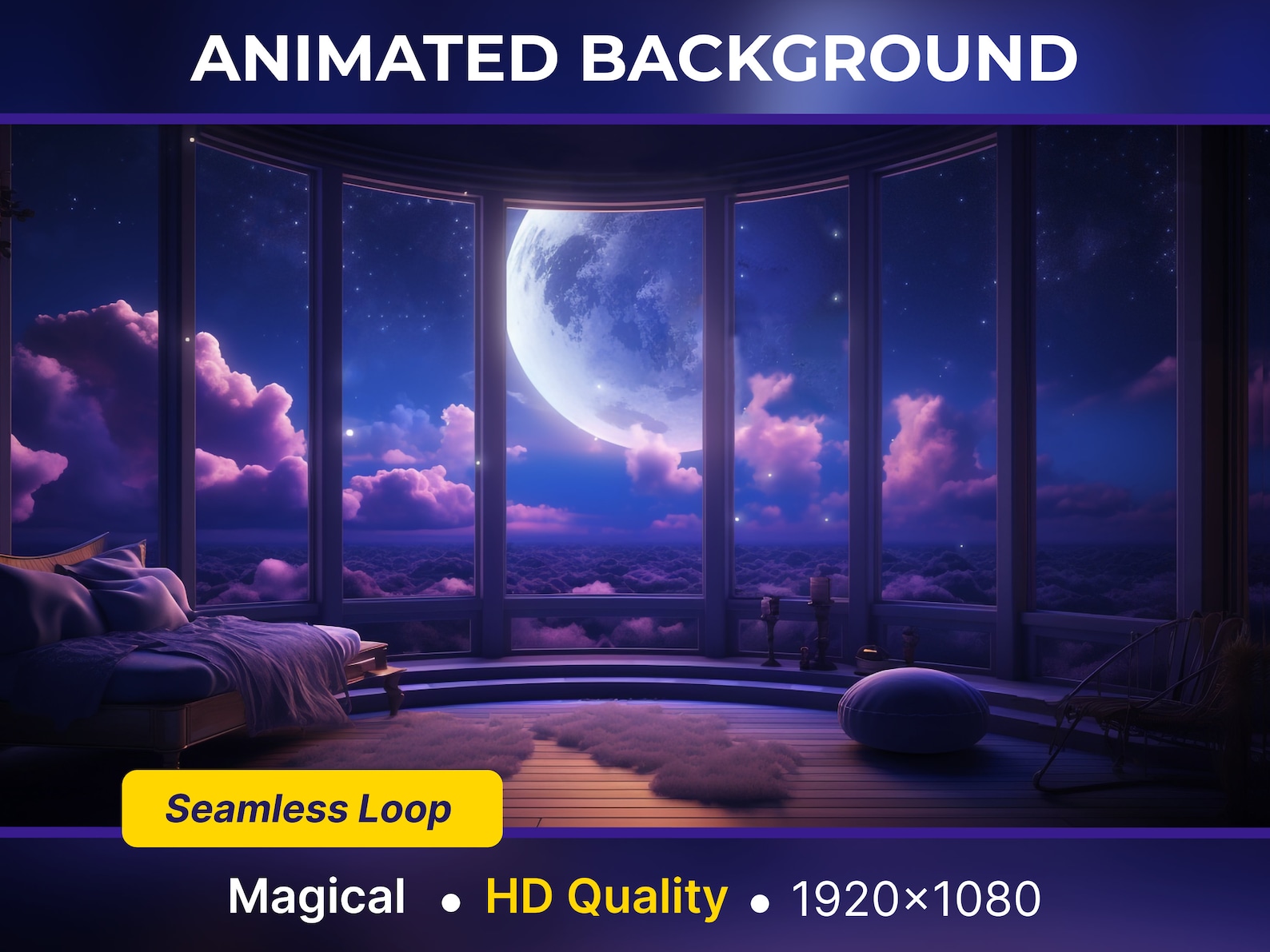 Animated Virtual Background Magical Twitch Overlay Looped Vtuber ...