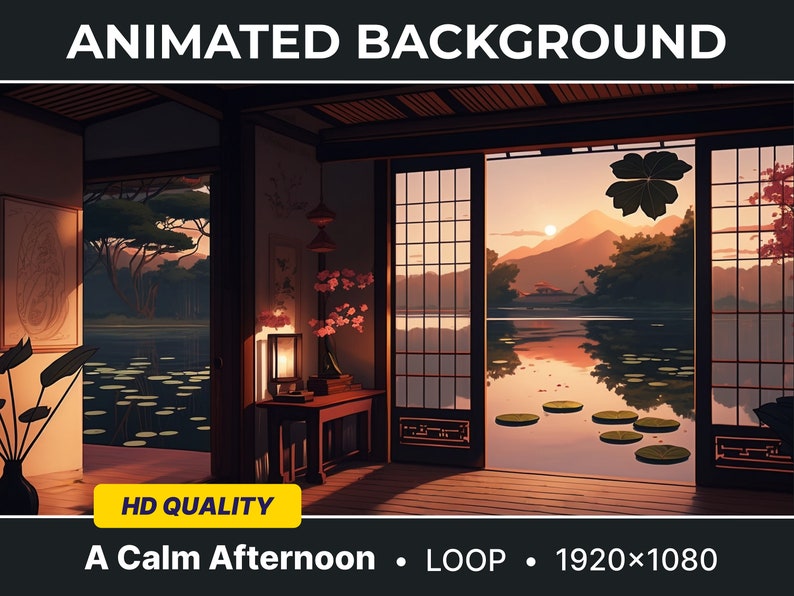 Animated Virtual Background Calm Afternoon Looped Vtuber Background ...