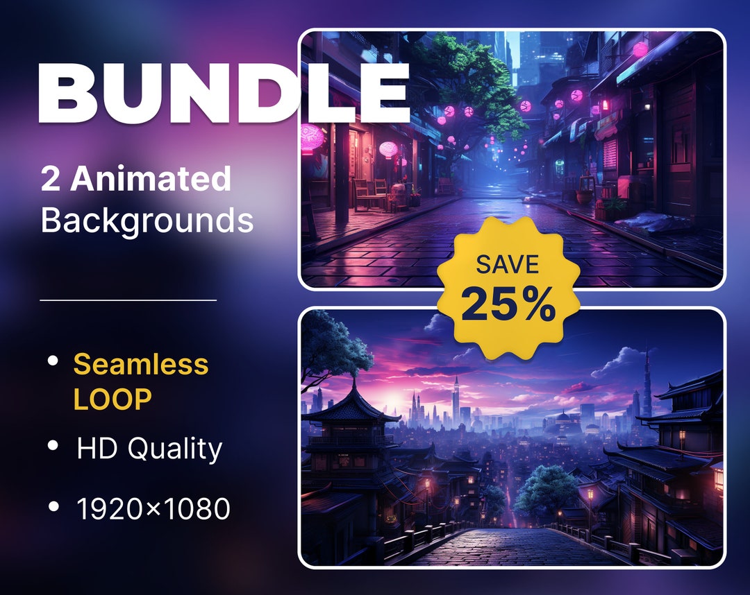 Animated Virtual Background Rainy Night Vtuber Background Twitch Screen ...