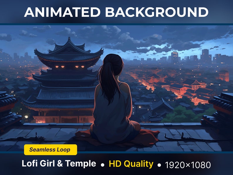 Animated Background Lofi Girl & Temple Vtuber Background Twitch ...