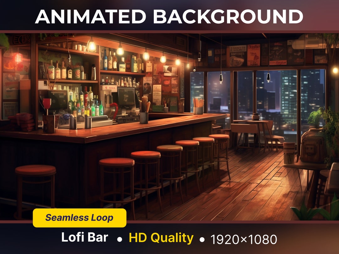 Animated Background Lofi Bar Vtuber Background Lofi Twitch Overlay ...