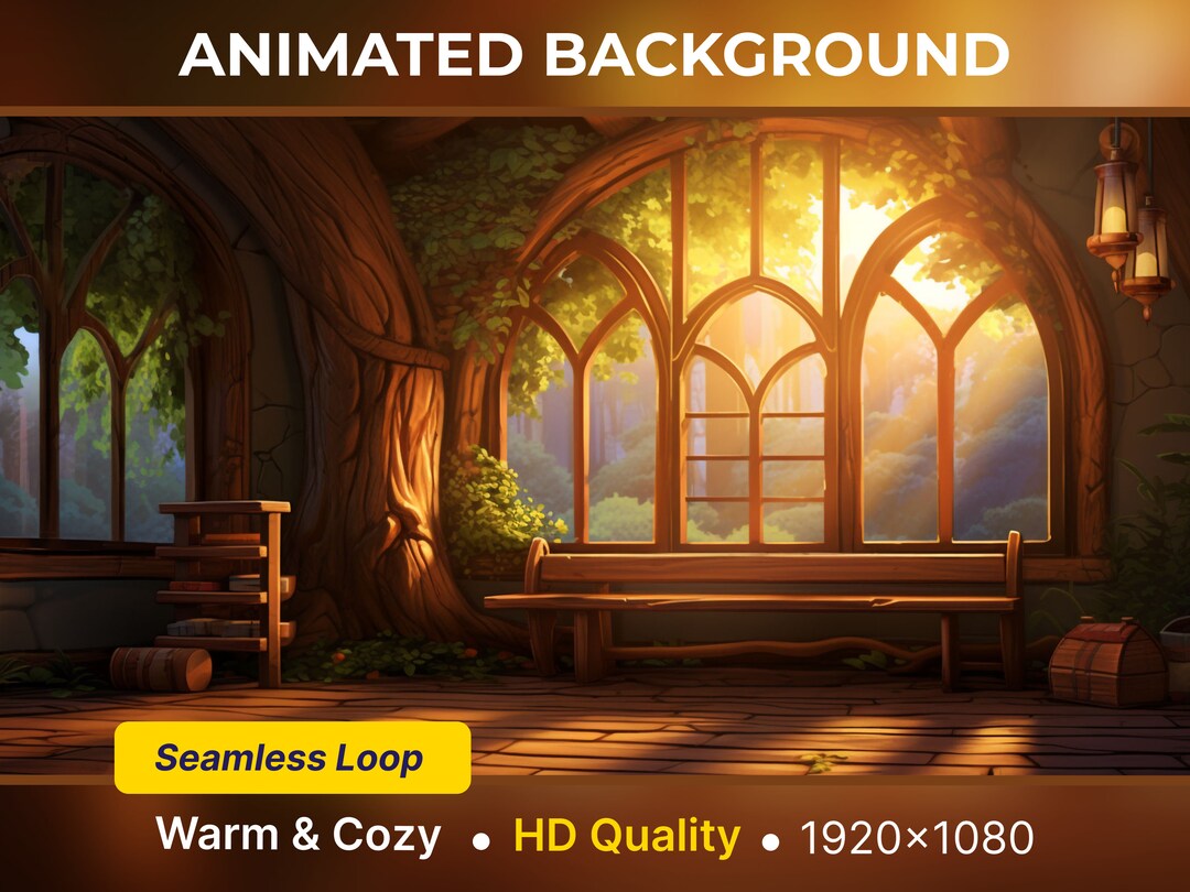 Animated Stream Screen Warm & Cozy Looped Vtuber Room Twitch Streaming ...
