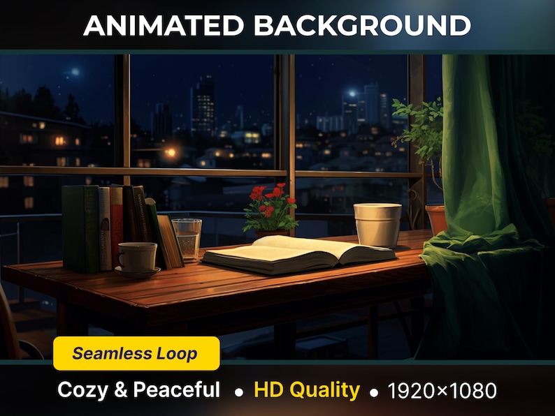 Animated Background Cozy & Peaceful Lofi Vtuber Background - Etsy