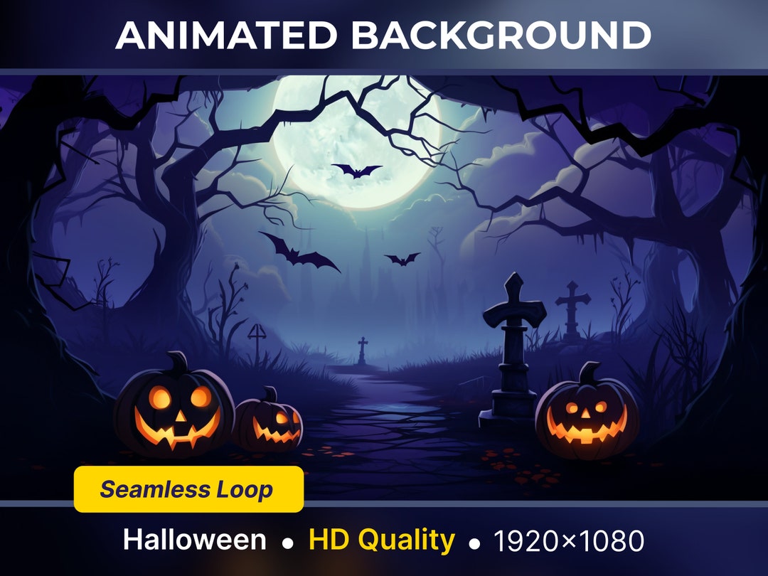 Animated Stream Halloween Vtuber Background Looped Vtuber Room Animated ...