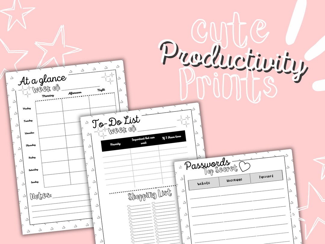 Five Printable Cute Simple D.I.Y Planner Pages Back to School ...