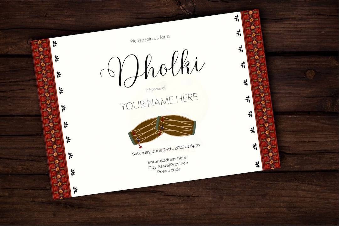 Dholki Invitation, Mehndi Invitation, Sangeet Invitation, Digital ...
