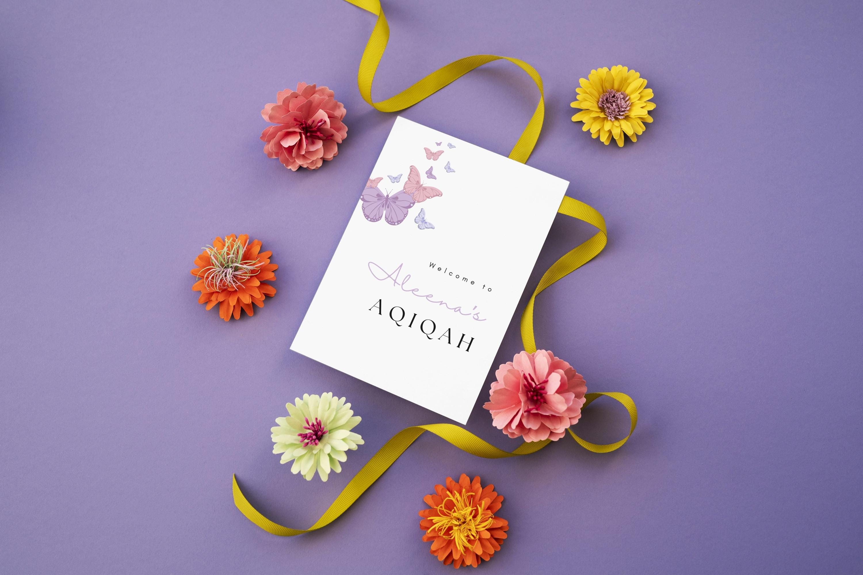 Whimsical Butterfly Aqiqah Welcome Sign - Digital Download - Printable ...