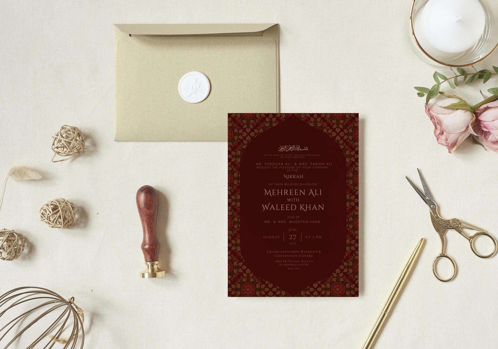 Regal Wedding Bundle: Nikkah & Walima Invites, Seating Chart (digital ...