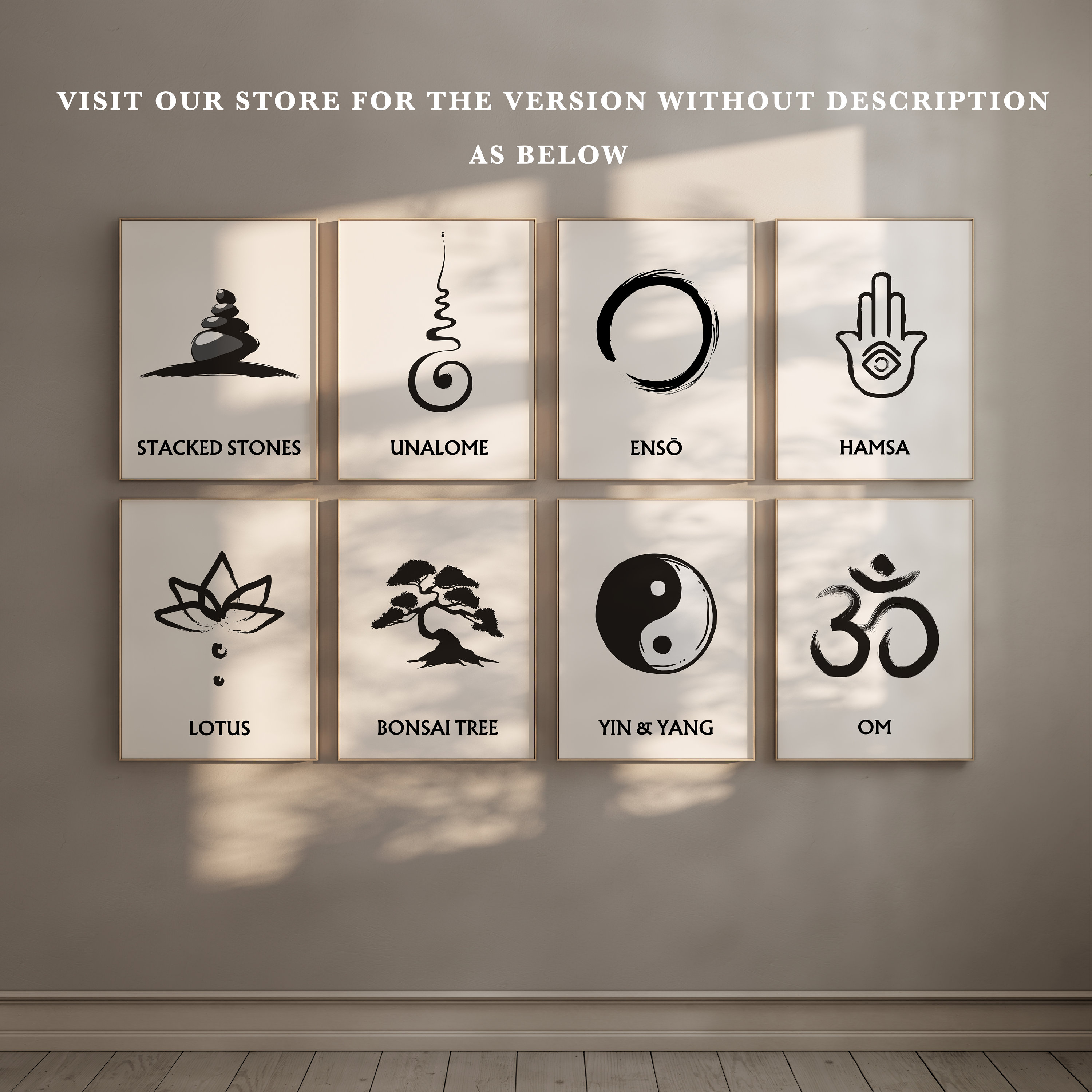 Símbolos Zen y significado /Conjunto de 8/ Imprimible/ Descarga digital ...