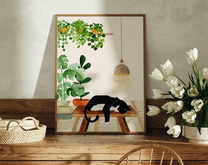 I'm a Jungle Cat Cat Print Cat Art Tuxedo Cat - Etsy