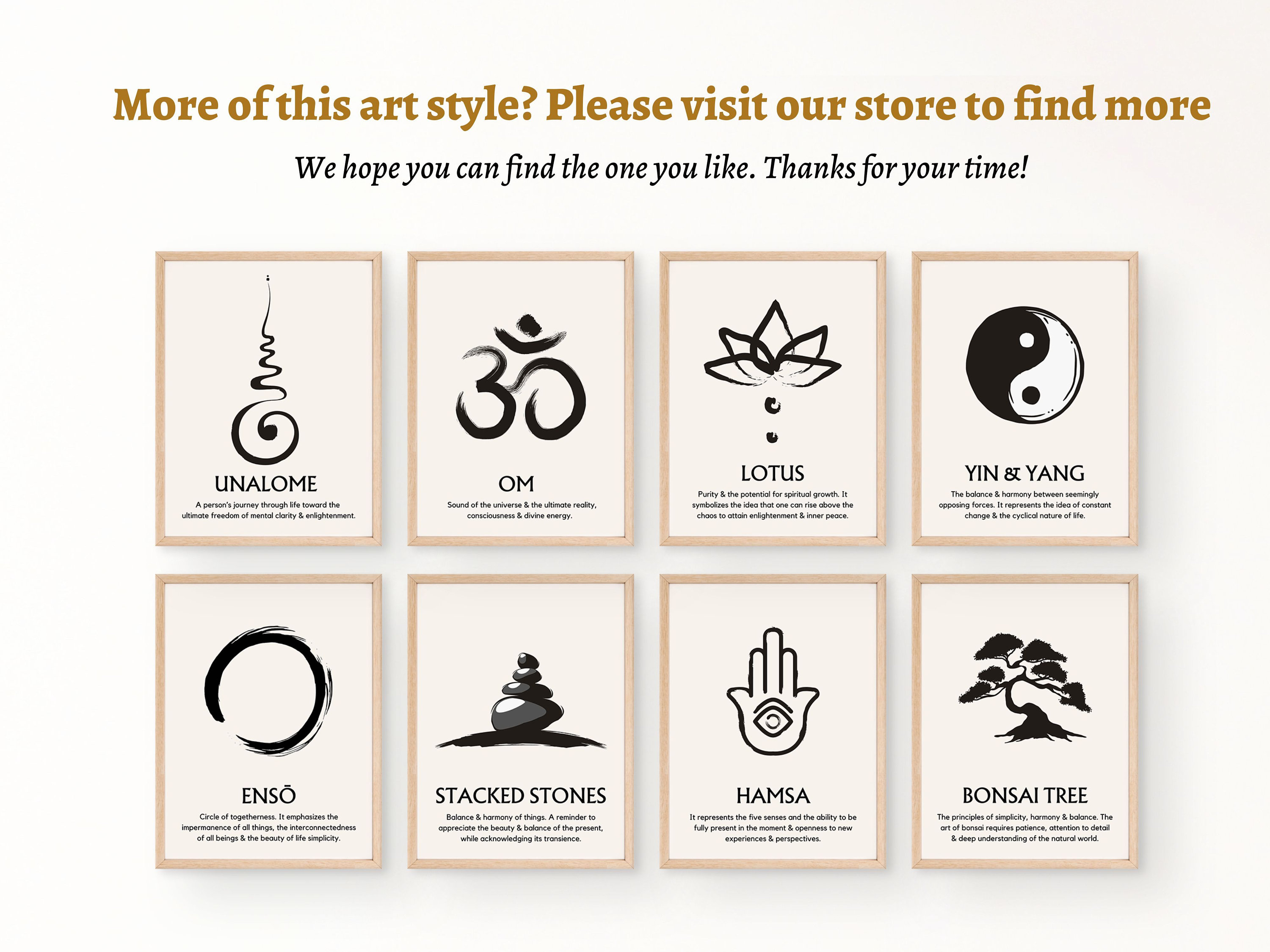 Lotus enso Unalome set of 3 Printable Digital Download Zen Symbols ...