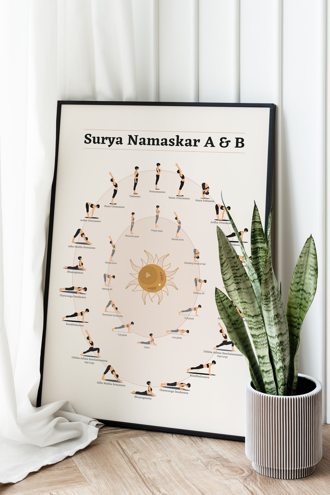 Yoga Poster Sun Salutation A & B surya Namaskar Printable Wall Decor ...