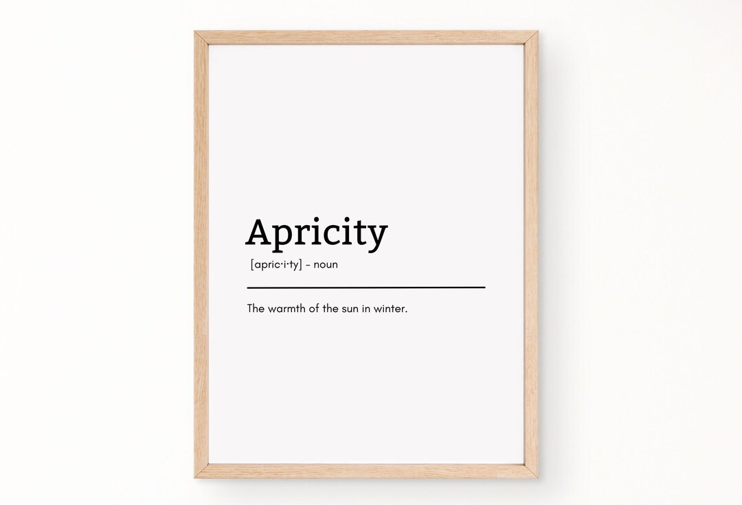 Apricity Definition Art Printable Wall Art Digital Print - Etsy