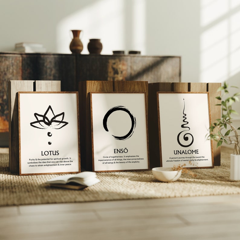 Símbolos zen y su significado / Juego de 8 / Imprimible / Descarga ...