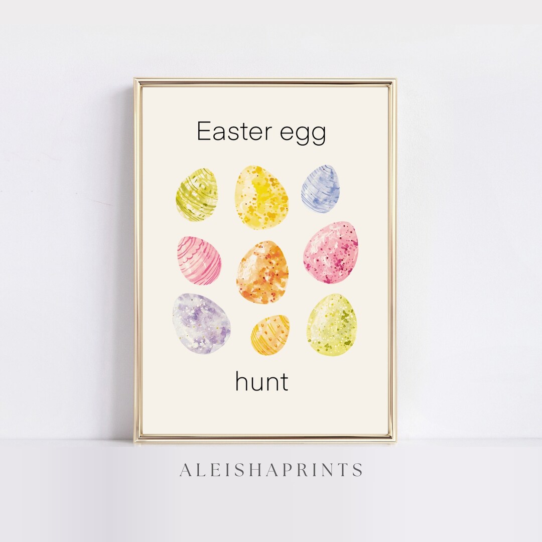 Digital Print Easter Eggs Playful Wall Art Colourful Easter Egg Wall ...