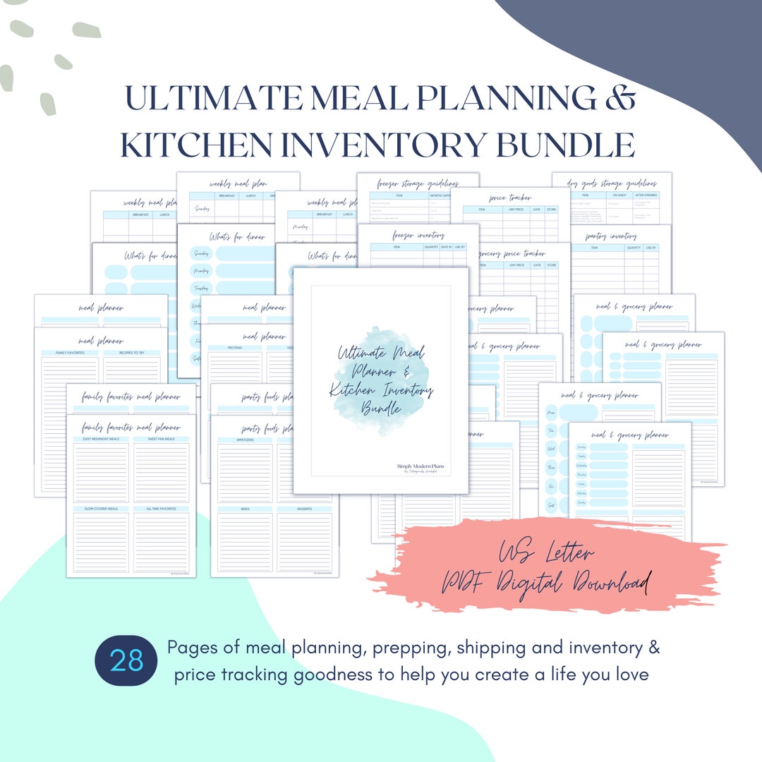 Ultimate Meal Planning and Kitchen Inventory Bundle | Digital Download ...