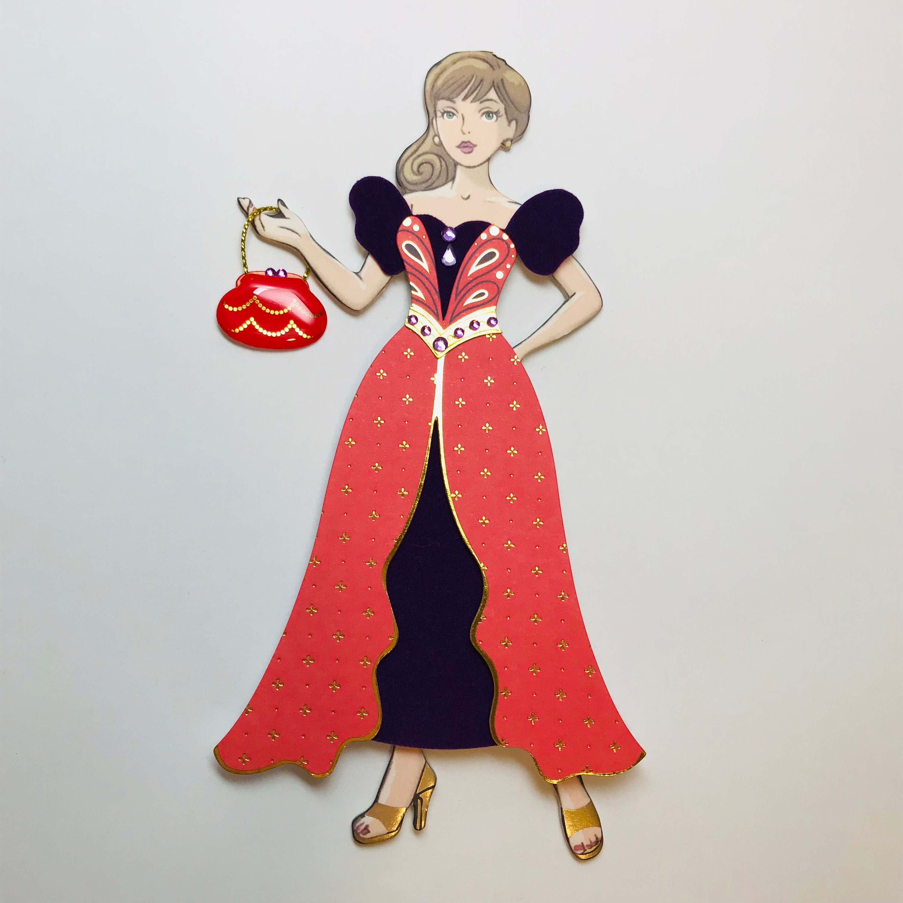 Miniature Dimensional Paper Doll Play Set. Includes Dolls, Doll Case ...