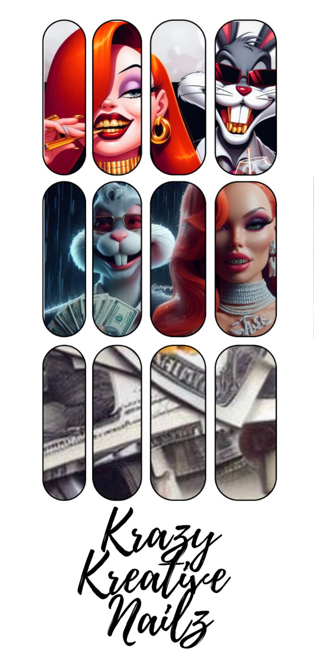 Jessica & Roger RABBIT Waterslide Nail Decals - Etsy