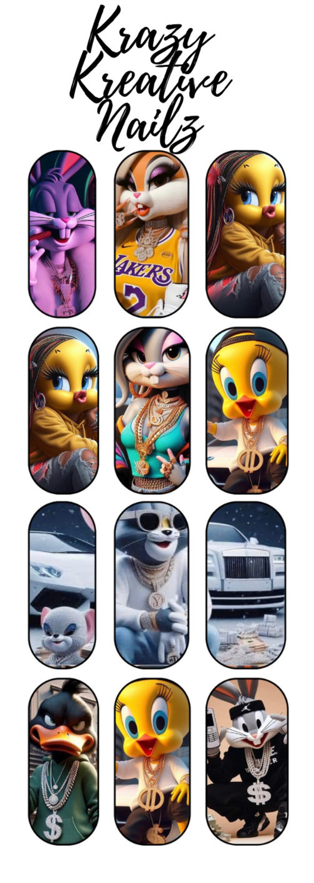 Looney Tunes Waterslide Nail Decals - Etsy