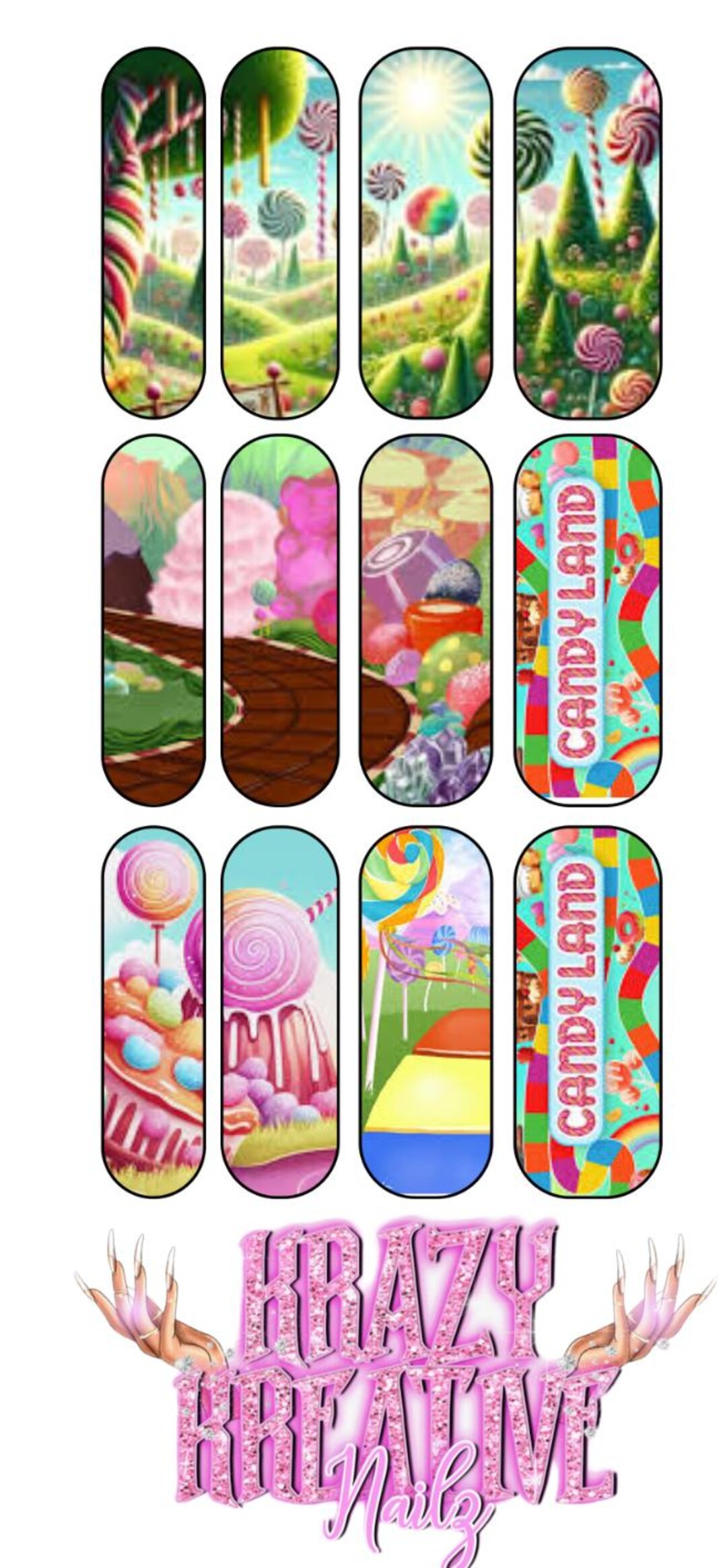 CANDY LAND Waterslide Nail Decals - Etsy