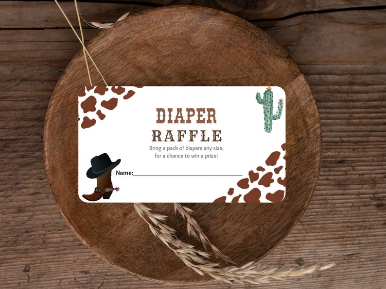 Diaper Raffle/ Western Cowboy Bay Shower Game/ Sprinkle - Etsy