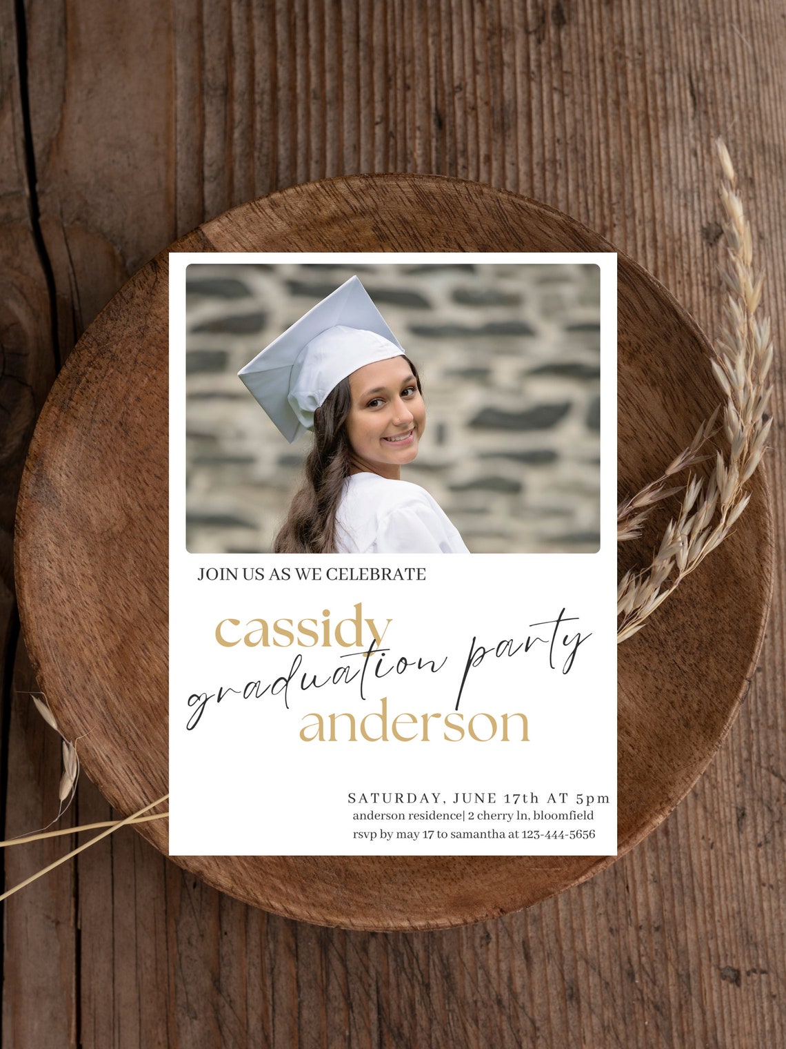 Graduation Announcement Graduation Invite Minimalist Editable Digital ...