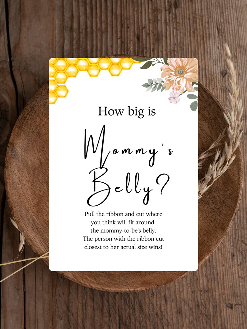 Mommy's Belly Game, Bee Themed Baby Shower, - Etsy