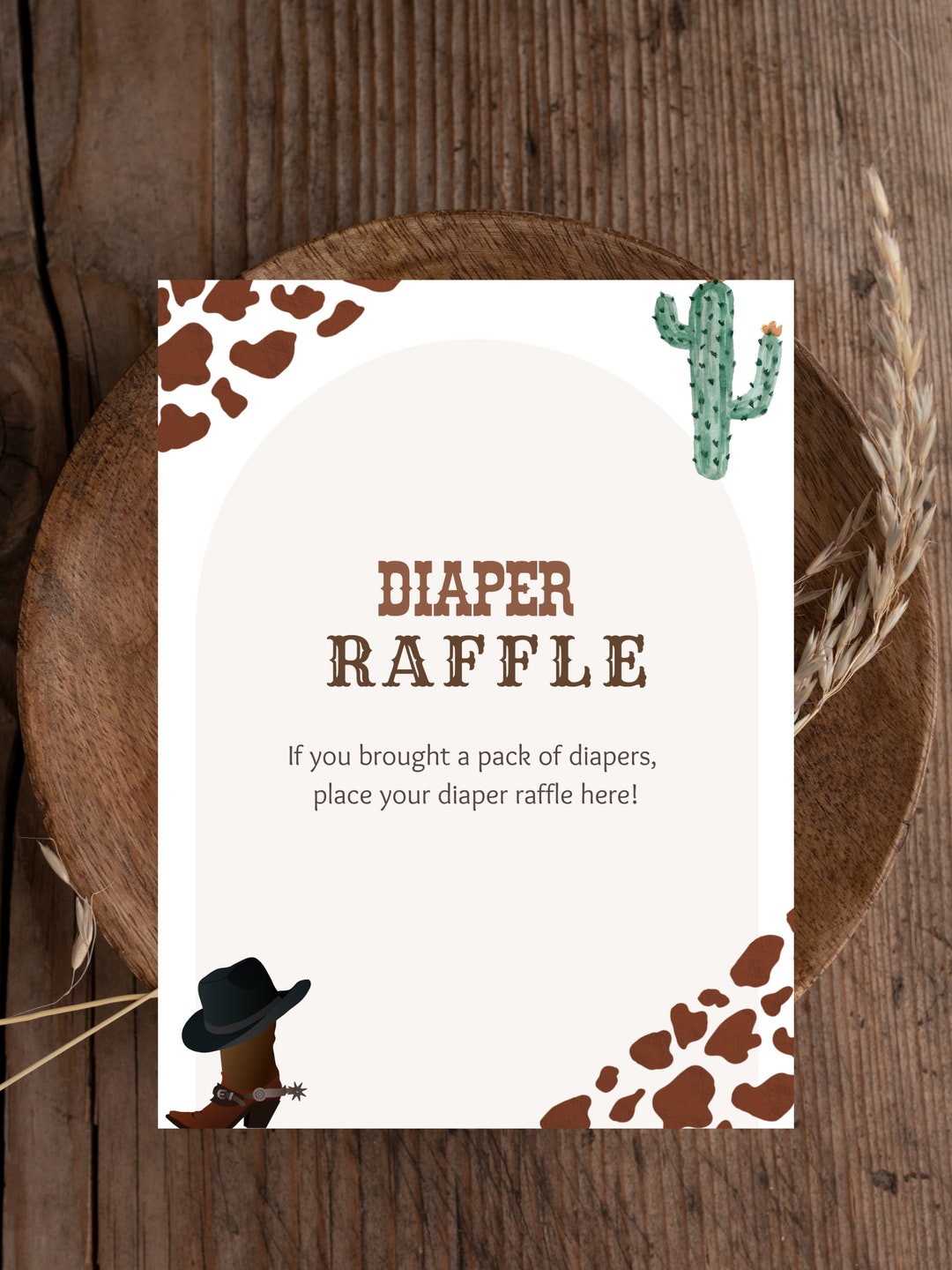 Diaper Raffle/ Western Cowboy Bay Shower Game/ Sprinkle - Etsy