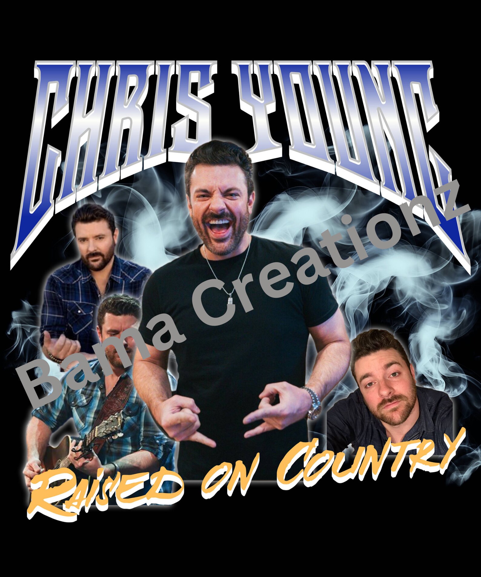 Chris Young Raised on Country CMT T-shirt Design,300 Dpi, PNG File ...