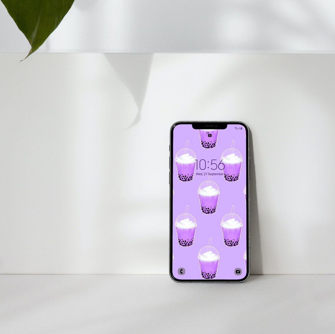 Cute Matching Boba Set of 4 Wallpapers | Taro, Strawberry, Matcha ...