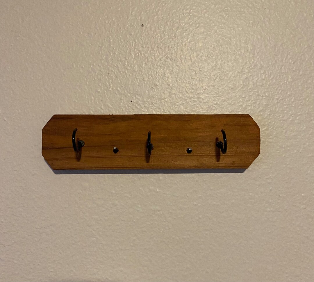 Minimalist Rustic Wooden Key Holder for Walls, Simple Hand Crafted ...