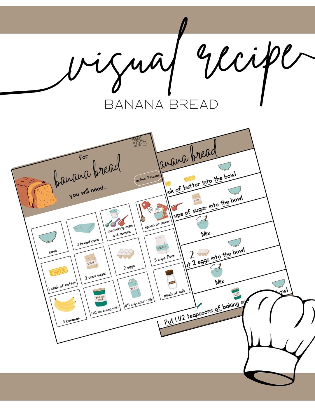 Visual Recipe: Banana Bread| Cooking for Kids | Cook With Mom | Special ...