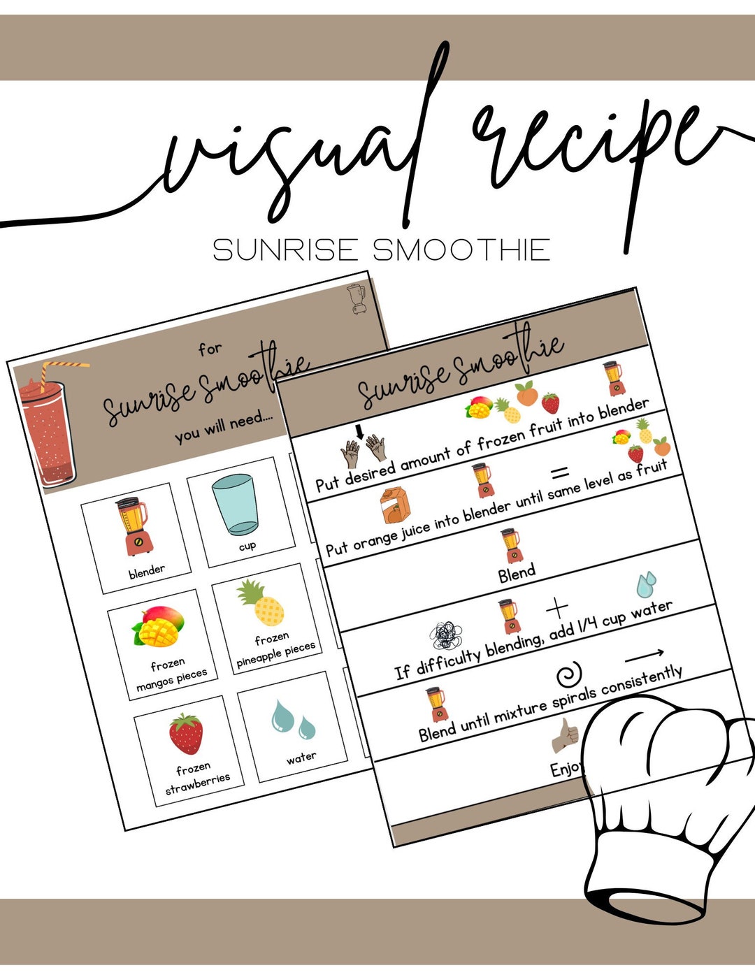 Visual Recipe: Sunrise Smoothie | Cooking for Kids | Cook With Mom ...