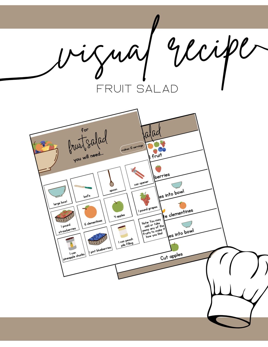 Visual Recipe: Fruit Salad Cooking for Kids Cook With Mom Special Needs ...