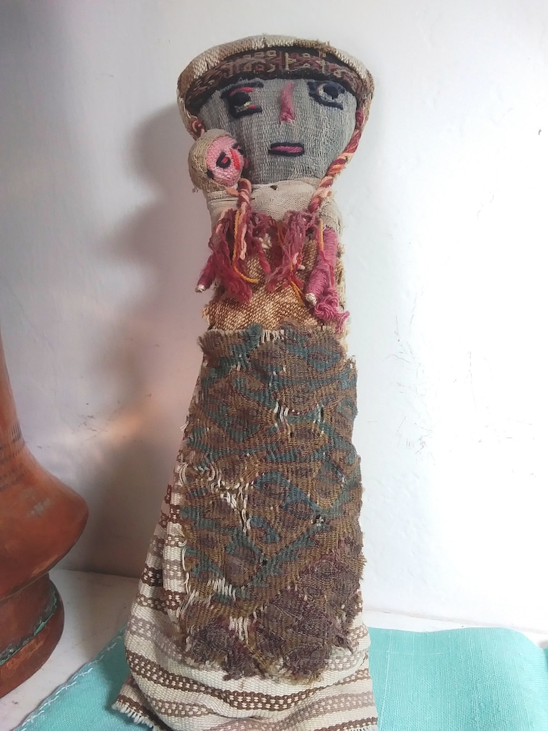 Medium Chancay Peruvian Funeral Doll, Vintage Peruvian Chancay Doll ...