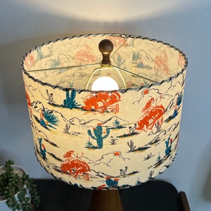 Mid Century Modern Vintage Style Fiberglass Lamp Shade Cowboy Buck N ...