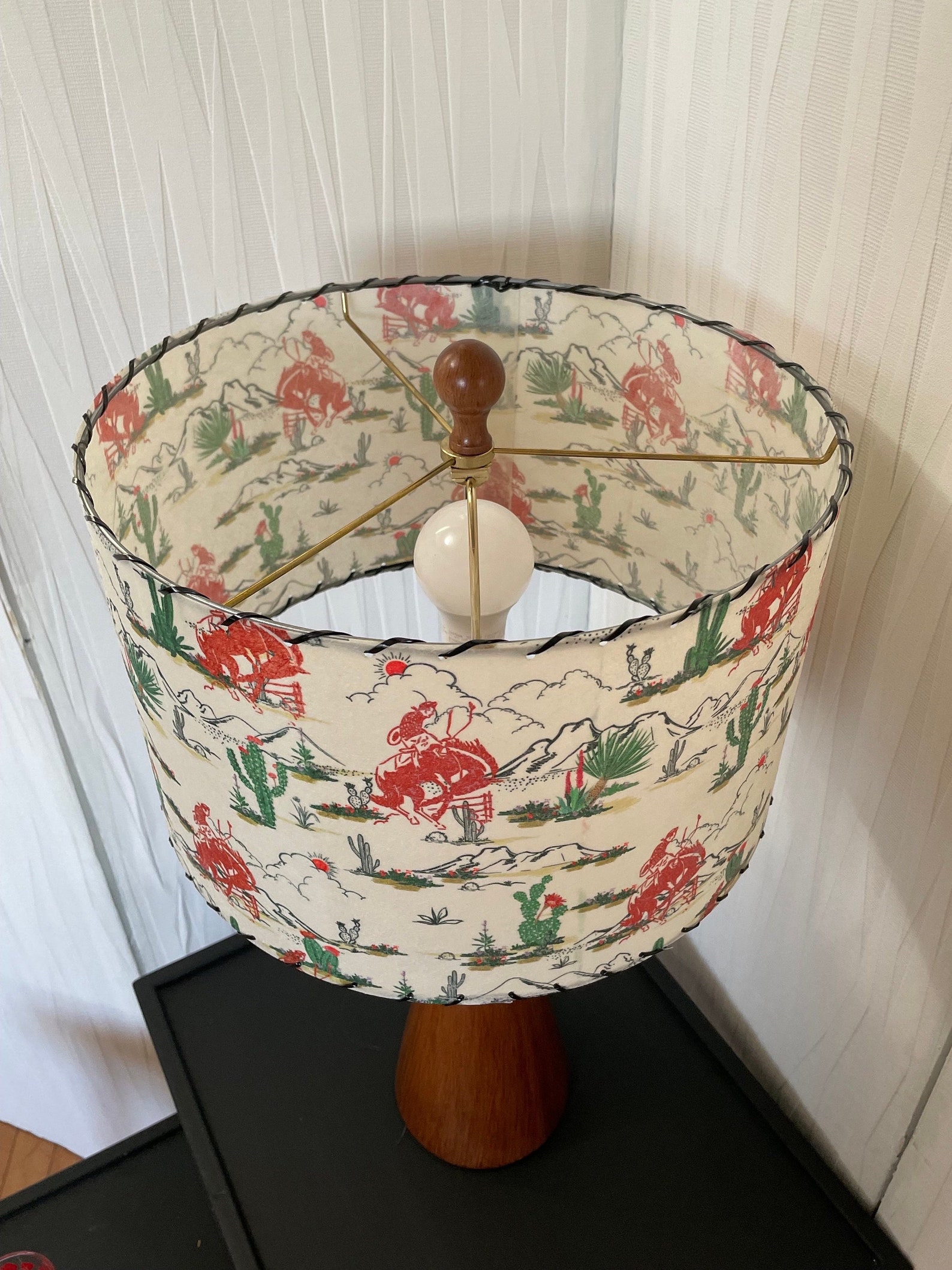 Mid Century Modern Vintage Style Fiberglass Lamp Shade Cowboy - Etsy