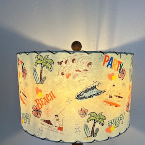 Mid Century Vintage Style Fiberglass Lamp Shade Beach Blanket Bingo ...