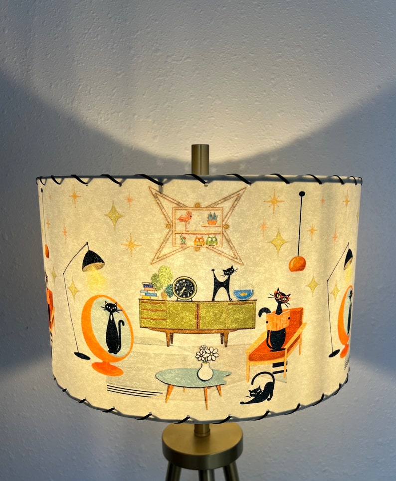 Fiberglass Lamp Shade - Mid Century Modern Lampshade - Handmade MCM ...