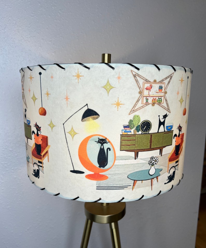 Fiberglass Lamp Shade - Mid Century Modern Lampshade - Handmade MCM ...