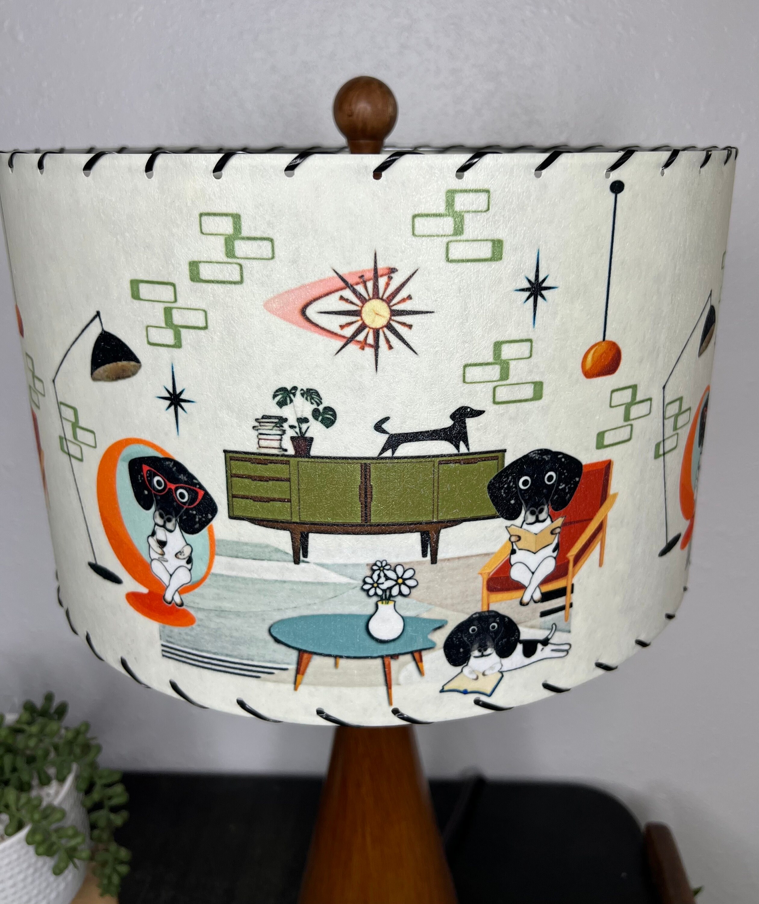 Mid Century Vintage Style Fiberglass Lamp Shade Atomic - Etsy